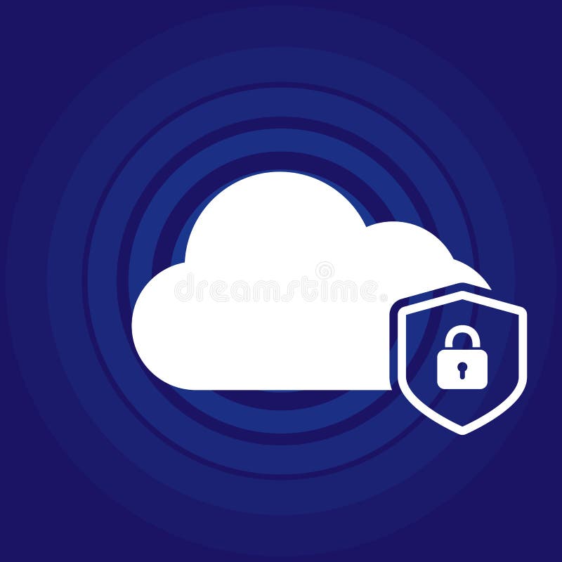 Cloud Security Concept Icon with Padlock Stock Vector - Illustration of ...