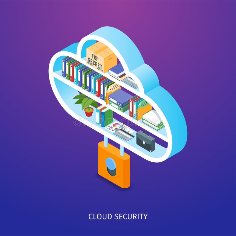 Cloud security concept stock vector. Illustration of database - 119869472