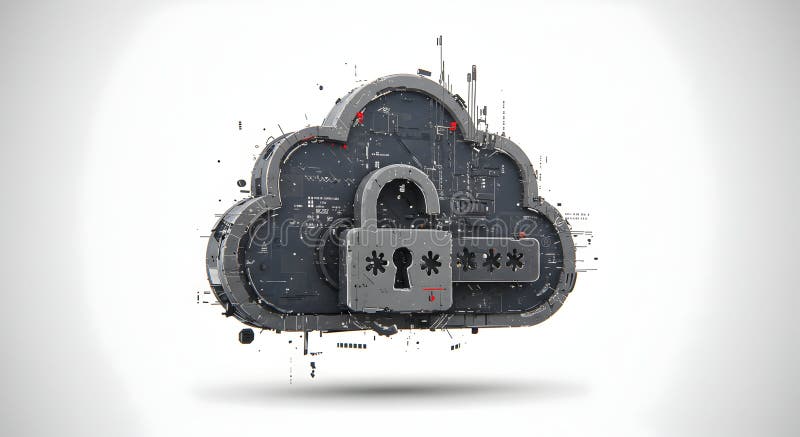 Cloud Security Concept with Padlock and Data Protection Stock Image ...