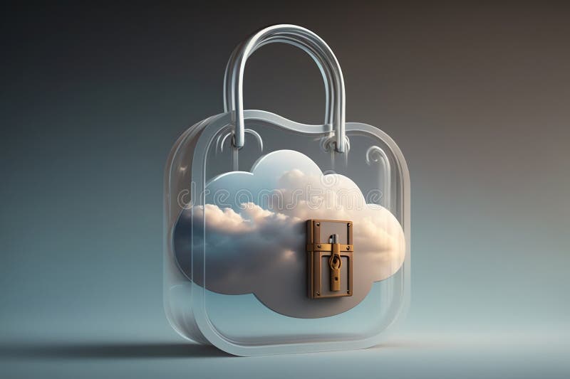 Cloud Security Concept. Cloud Storage Locked with Padlock. Cloud ...