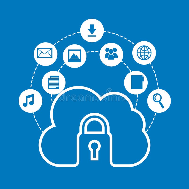 Cloud security stock vector. Illustration of documents - 50195331