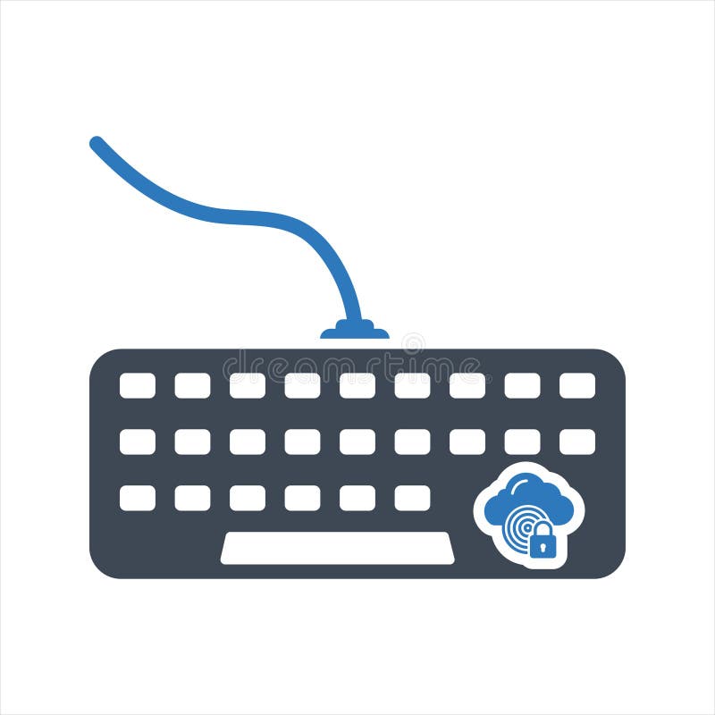 Cloud Security Keyboard Icon. Keyboard Icon Stock Illustration ...