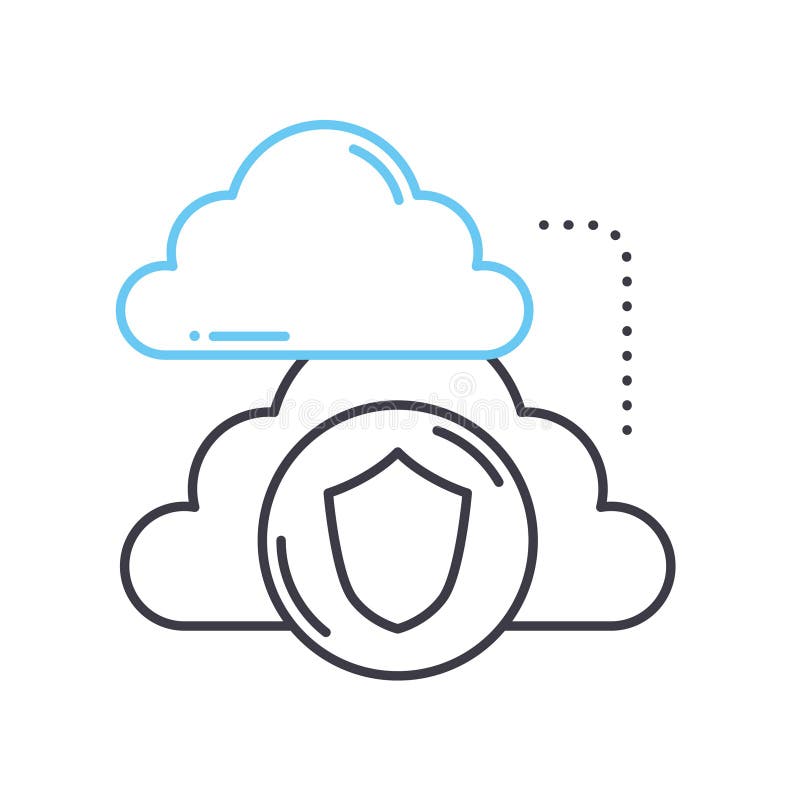 Cloud Security Line Icon, Outline Symbol, Vector Illustration, Concept ...