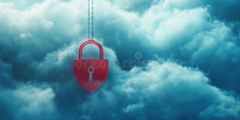 Cloud Security Lock Symbolizing Data Protection in Digital Environment Stock Image - Image of ...