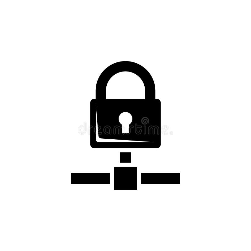Cloud Security, Locked Network Flat Vector Icon Stock Illustration ...