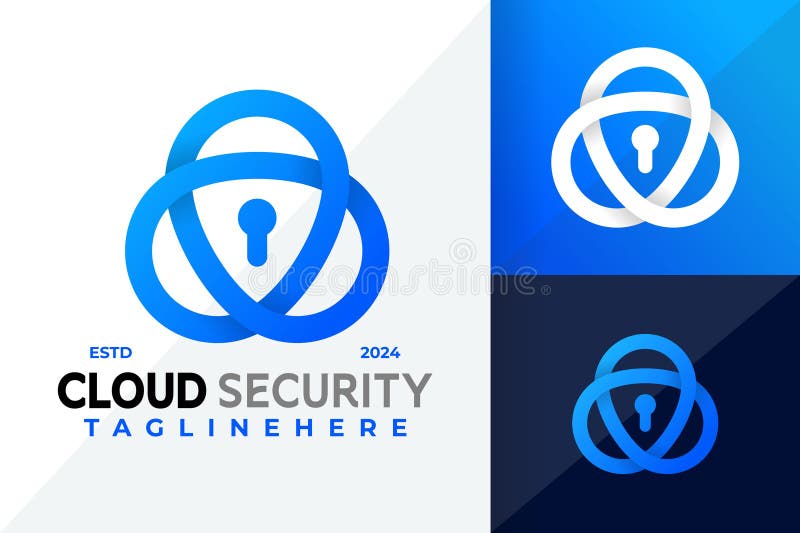 Cloud Security Logo Icon Vector Design Illustration Stock Vector ...