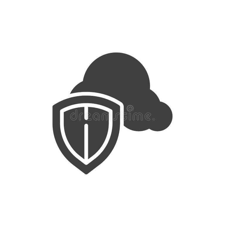 Cloud Security Shield Vector Icon Stock Vector - Illustration of icon ...
