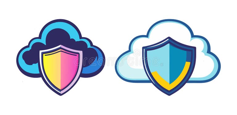 Cloud Security Shield Your Data Stock Vector - Illustration of privacy, security: 382033979