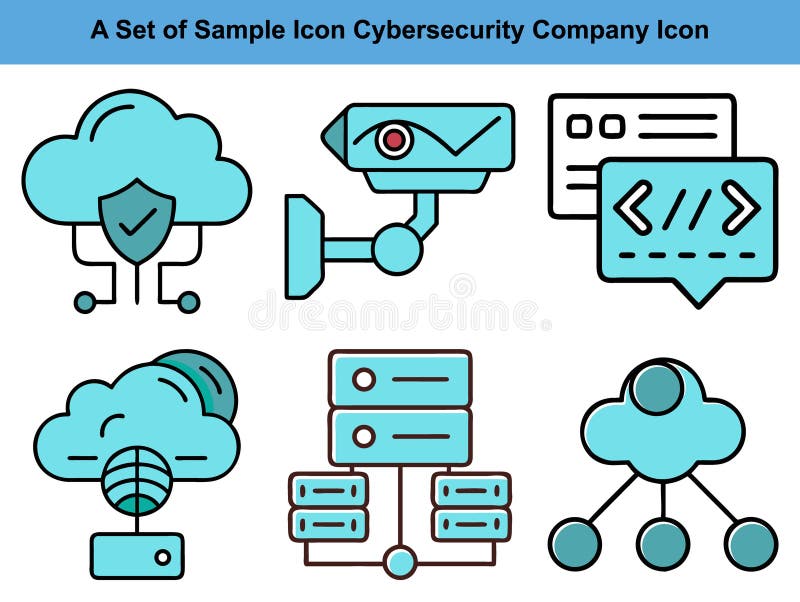 Cloud Security Technology Icons Network Data Cloud Computing Stock Illustration - Illustration ...