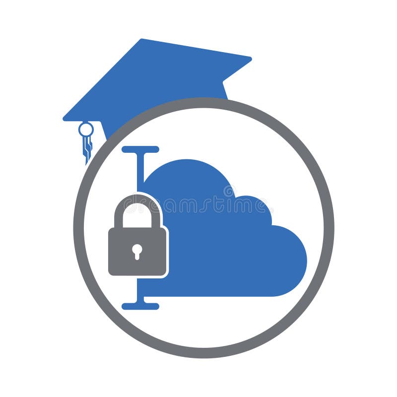 Cloud Security Template with it Education Cap Vector Creative ...