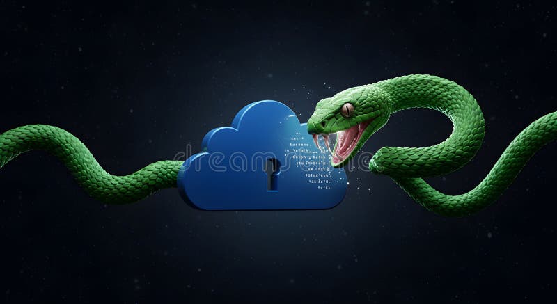 Cloud Security Threat stock illustration. Illustration of digital ...