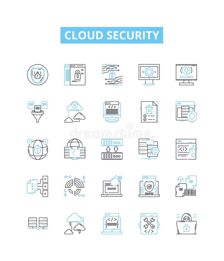 Cloud Security Vector Line Icons Set. Cloud, Security, Infrastructure ... Cloud Security Vector Line Icons Set. Cloud, Security, Infrastructure ...
