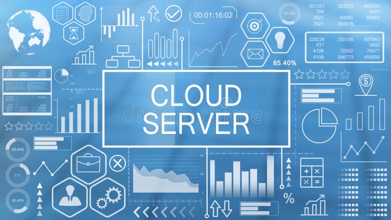 Cloud Server, Animated Typography Stock Illustration - Illustration of ...