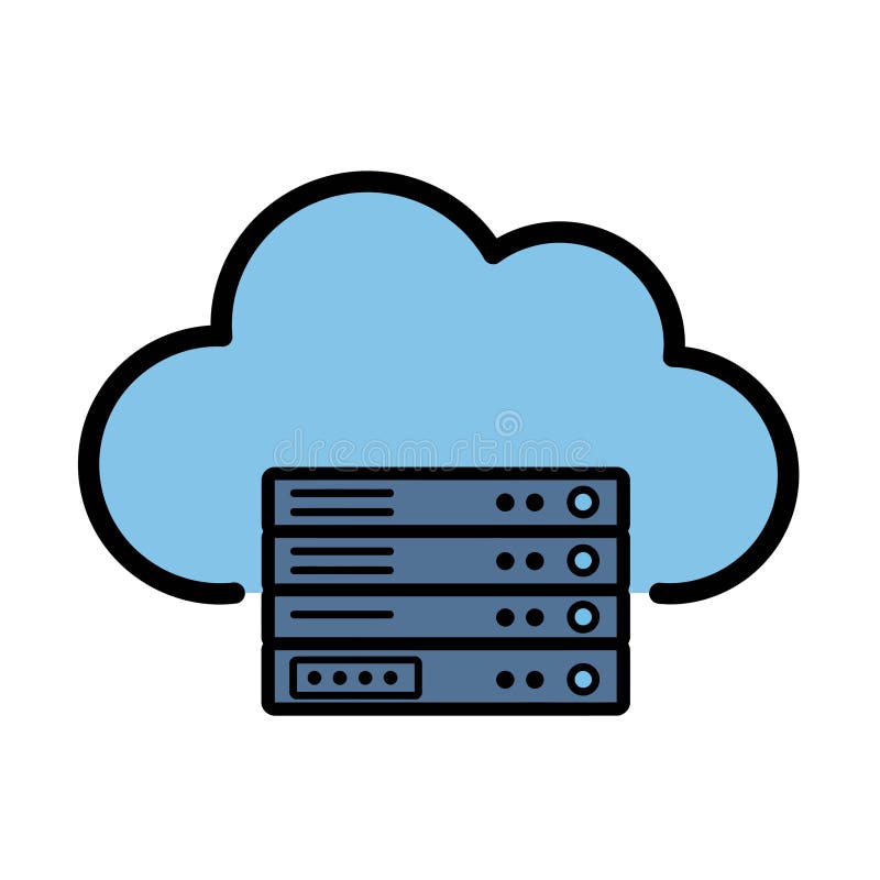 Cloud server clipart stock vector. Illustration of computing - 372054975