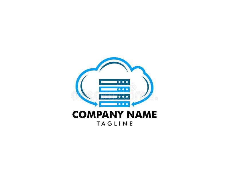 Cloud Server Computer Logo Design Template Stock Vector - Illustration ...