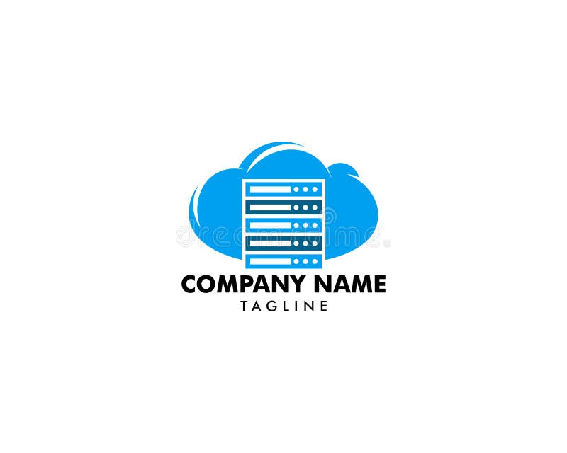 Cloud Server Computer Logo Design Template Stock Vector - Illustration ...