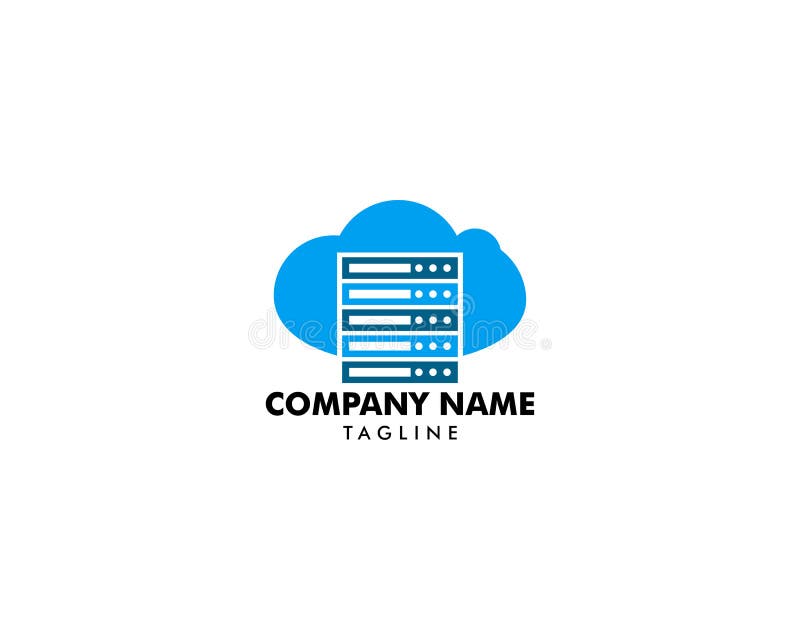 Cloud Server Computer Logo Design Template Stock Vector - Illustration ...