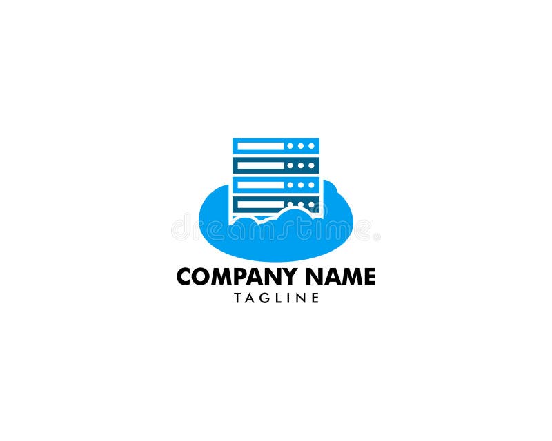 Cloud Server Computer Logo Design Template Stock Vector - Illustration ...