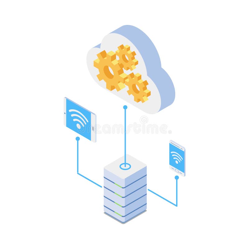 Cloud Server Connection Composition Stock Vector - Illustration of ...