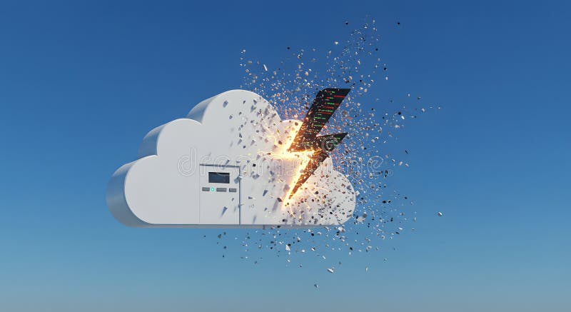 Cloud Server Data Breach stock photo. Image of cyber - 372913300