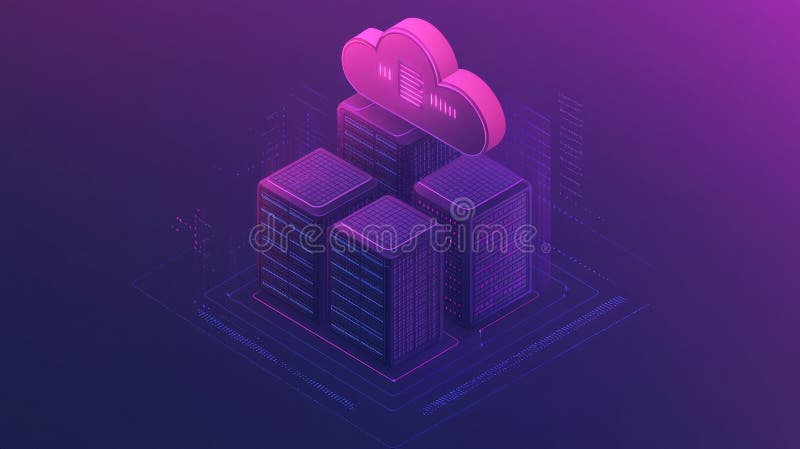 Cloud Server Data Center Isometric 3D Illustration, Cloud Computing ...