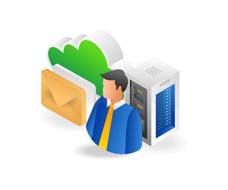 It Cloud Server Data Expert Stock Illustration - Illustration of ...
