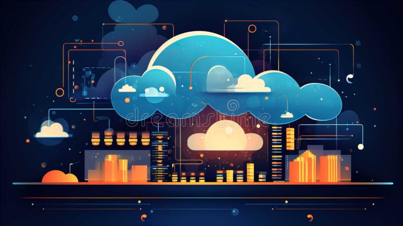 Cloud Server Data Finance Business Graphic , Generate AI Stock ...