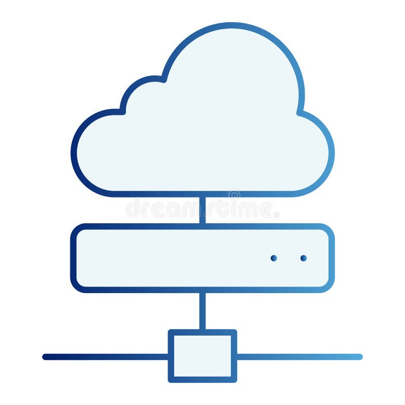 Cloud Server Flat Icon. Computing Blue Icons in Trendy Flat Style Stock ...