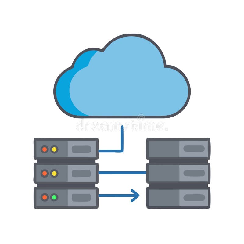Cloud Server Icon: Data Storage Networking Symbol, Vector Design Generative AI Stock Vector ...