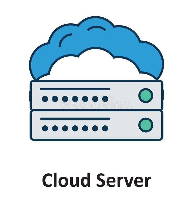 Cloud Server Isolated and Vector Icon for Technology Stock Vector ...