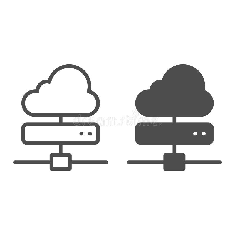 Cloud Server Line and Glyph Icon. Computing Vector Illustration ...