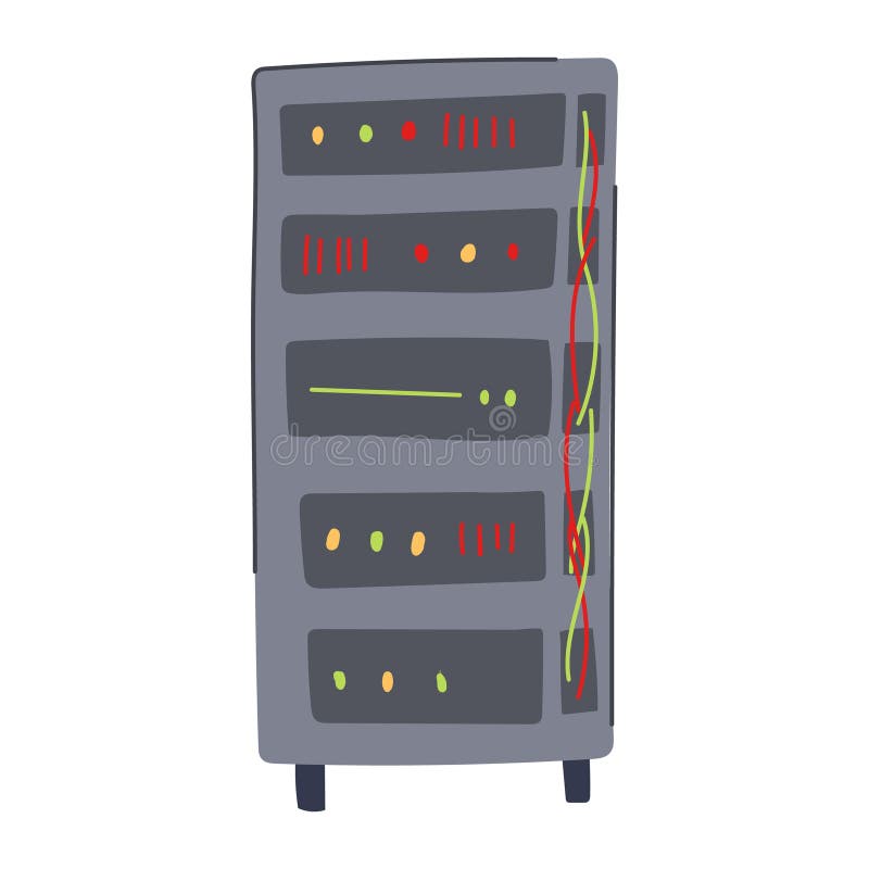 Cloud Server Rack Cartoon Vector Illustration Stock Vector ...