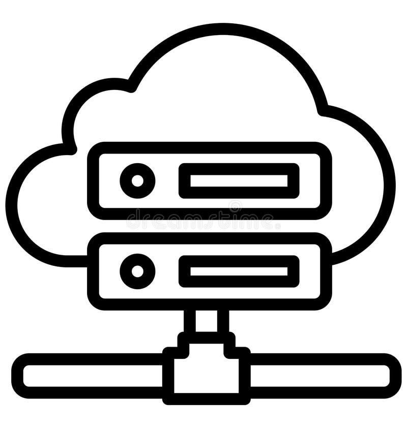 Cloud Server Rack Isolated Vector Icon that Can Easily Modify or Edit ...