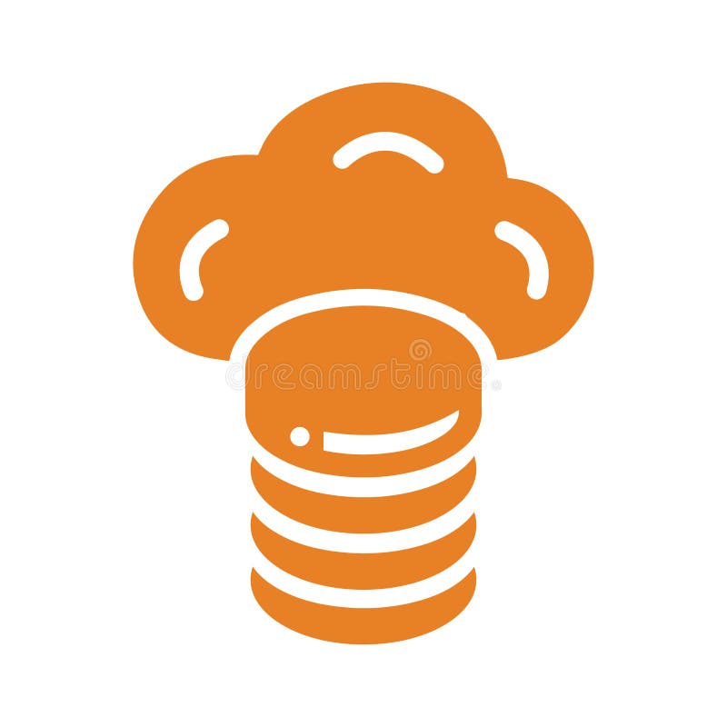 Cloud, Server, Storage Icon. Orange Vector Design Stock Vector ...