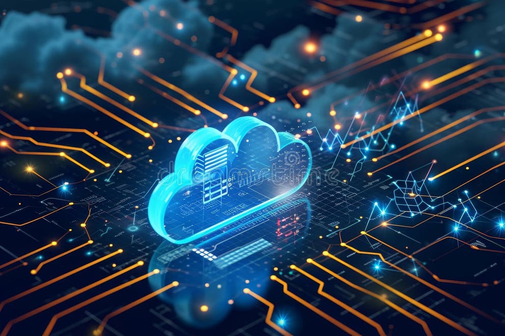 Cloud with Server on Top, a Visual Representation of the Encryption ...