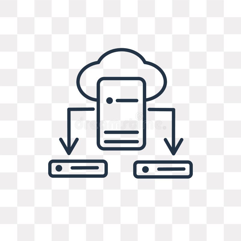 Cloud Server Vector Icon Isolated on Transparent Background, Lin Stock ...