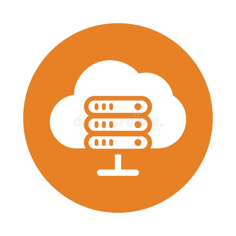 Cloud Server, Web Hosting Icon. Rounded Orange Color Design Stock ... Cloud Server, Web Hosting Icon. Rounded Orange Color Design Stock ...