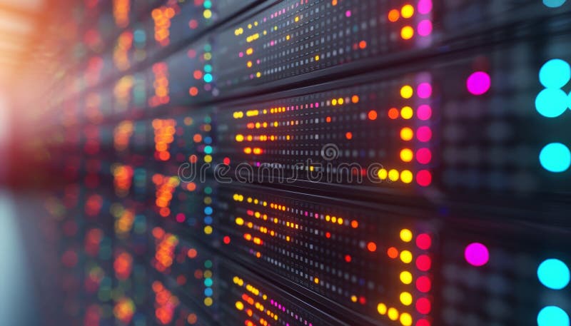 Cloud Servers with Bright Status Indicators in a Data Center for ...