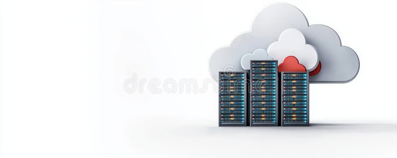 Cloud Servers with Storage Units White Background Stock Illustration - Illustration of local ...