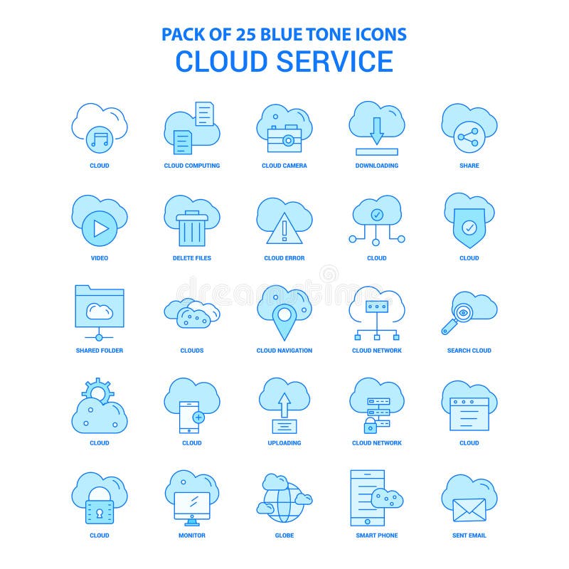 Cloud Technology Icons Set. Stock Vector - Illustration of database ...