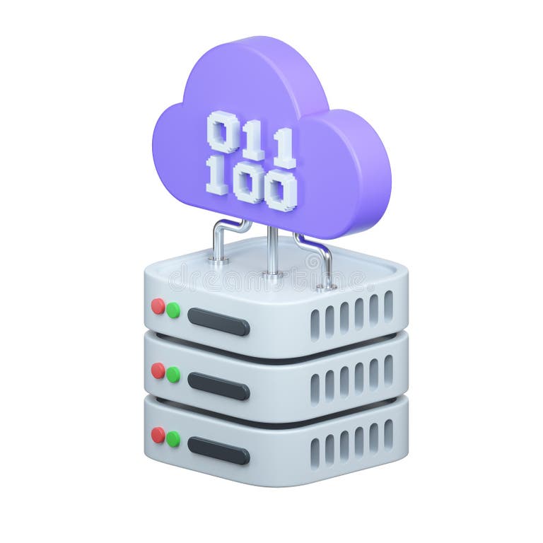 Cloud Service 3d Rendering Icon. Stock Illustration - Illustration of white, icon: 269911159