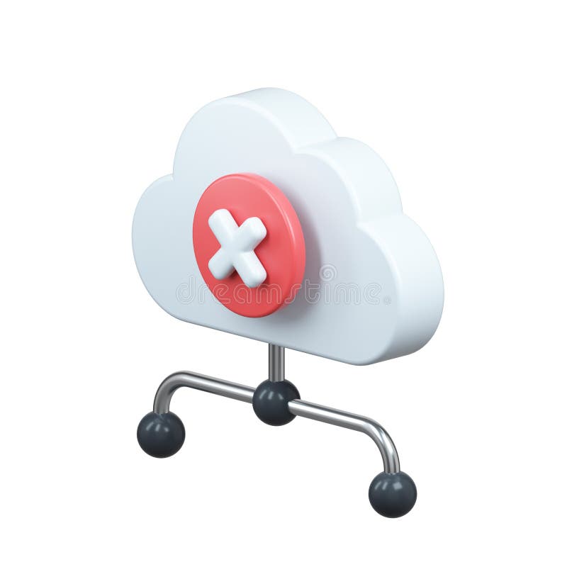Cloud Service Error 3d Rendering Icon. Stock Illustration ...
