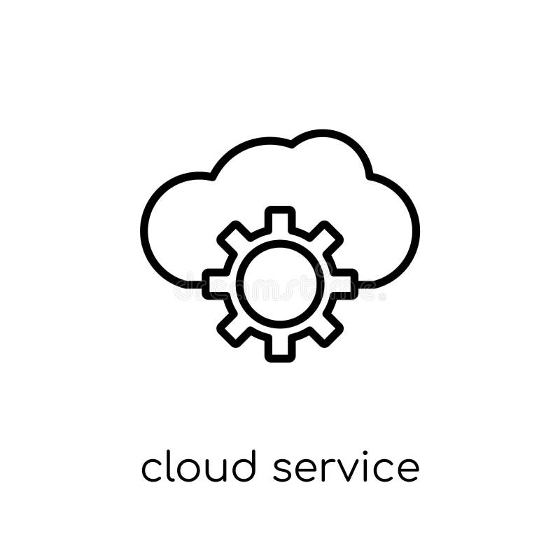 Cloud Service Icon. Trendy Modern Flat Linear Vector Cloud Service Icon ...