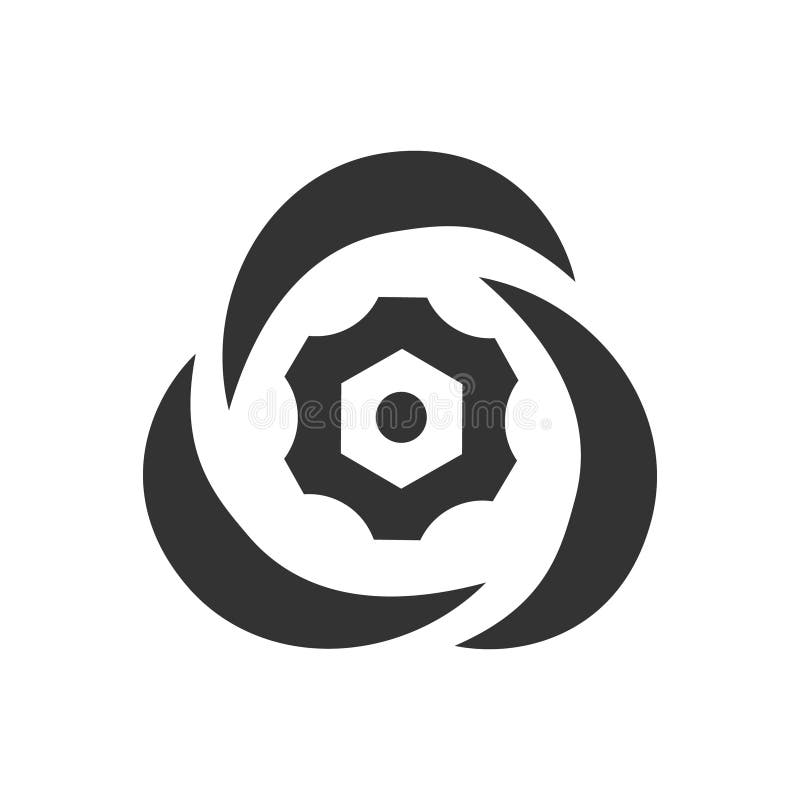 Cloud Service Logo. Technology Information Symbol. Flat Gear Icon ...