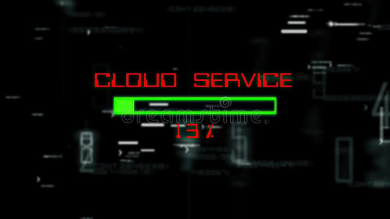 Cloud Service Progress Bar on Digital Background Stock Illustration ...