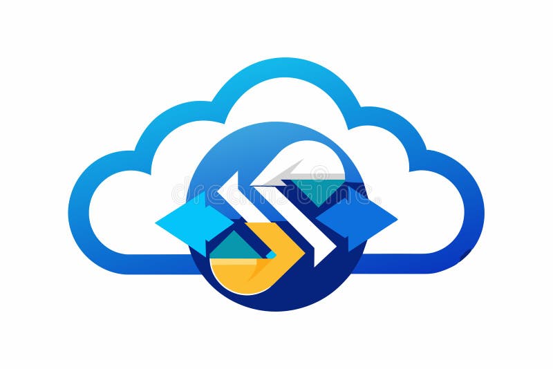 A Cloud Service Symbol Depicting Data Synchronization with Arrows ...