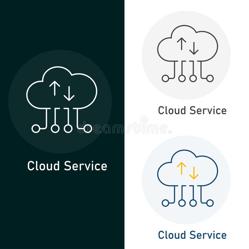 Cloud Service Vector Illustration Icon Stock Vector - Illustration of ...