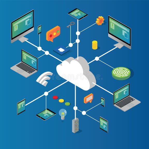 Cloud services stock vector. Illustration of portability - 116321573