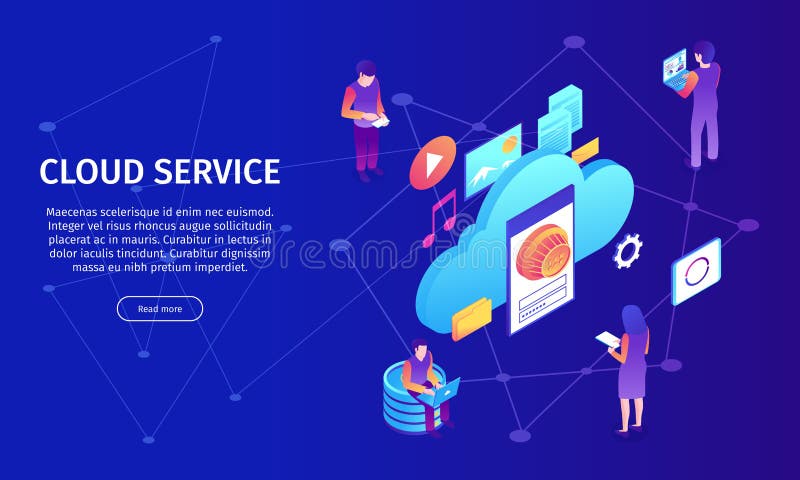 Cloud Services Horizontal Banner Stock Vector - Illustration of layout ...
