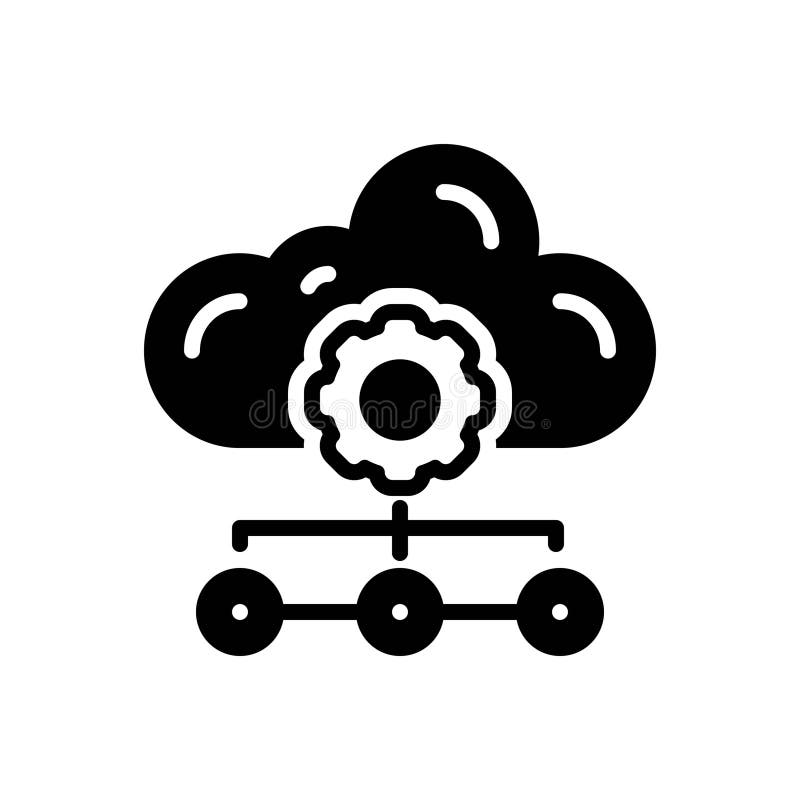 Black Solid Icon for Cloud Services, Cloud and Networking Stock Vector ...